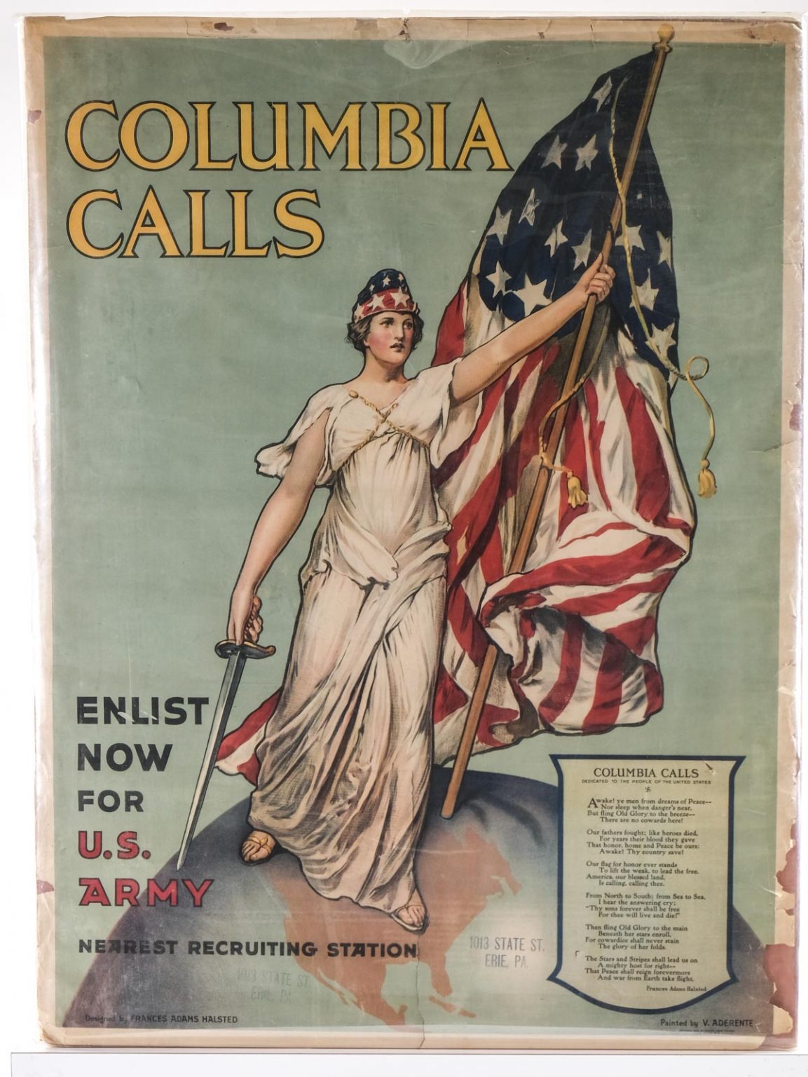 Columbia Calls! WWI Recruiting Poster | Antique Memorabilia Auction