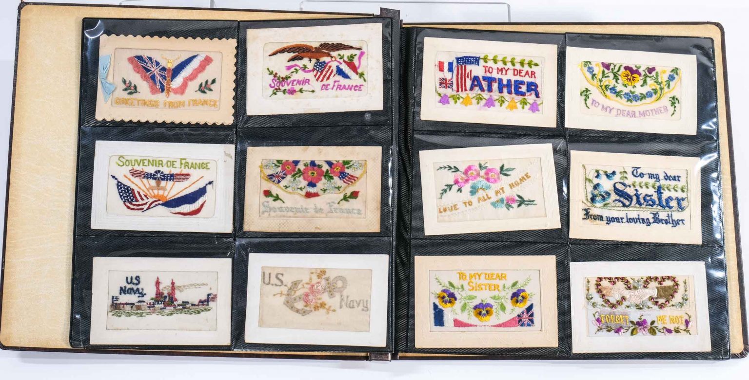 WWI era Silk Embroidered Postcards - Online Gun Auction