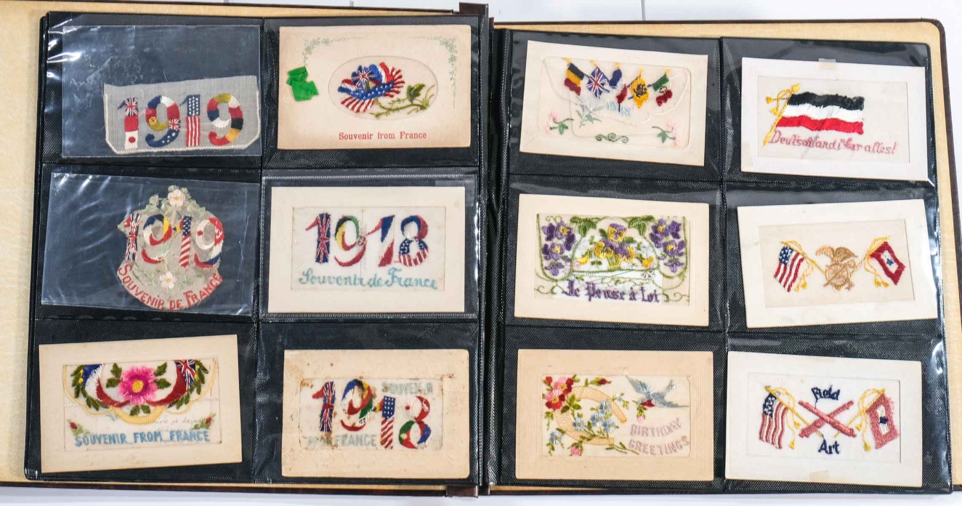 WWI era Silk Embroidered Postcards - Online Gun Auction