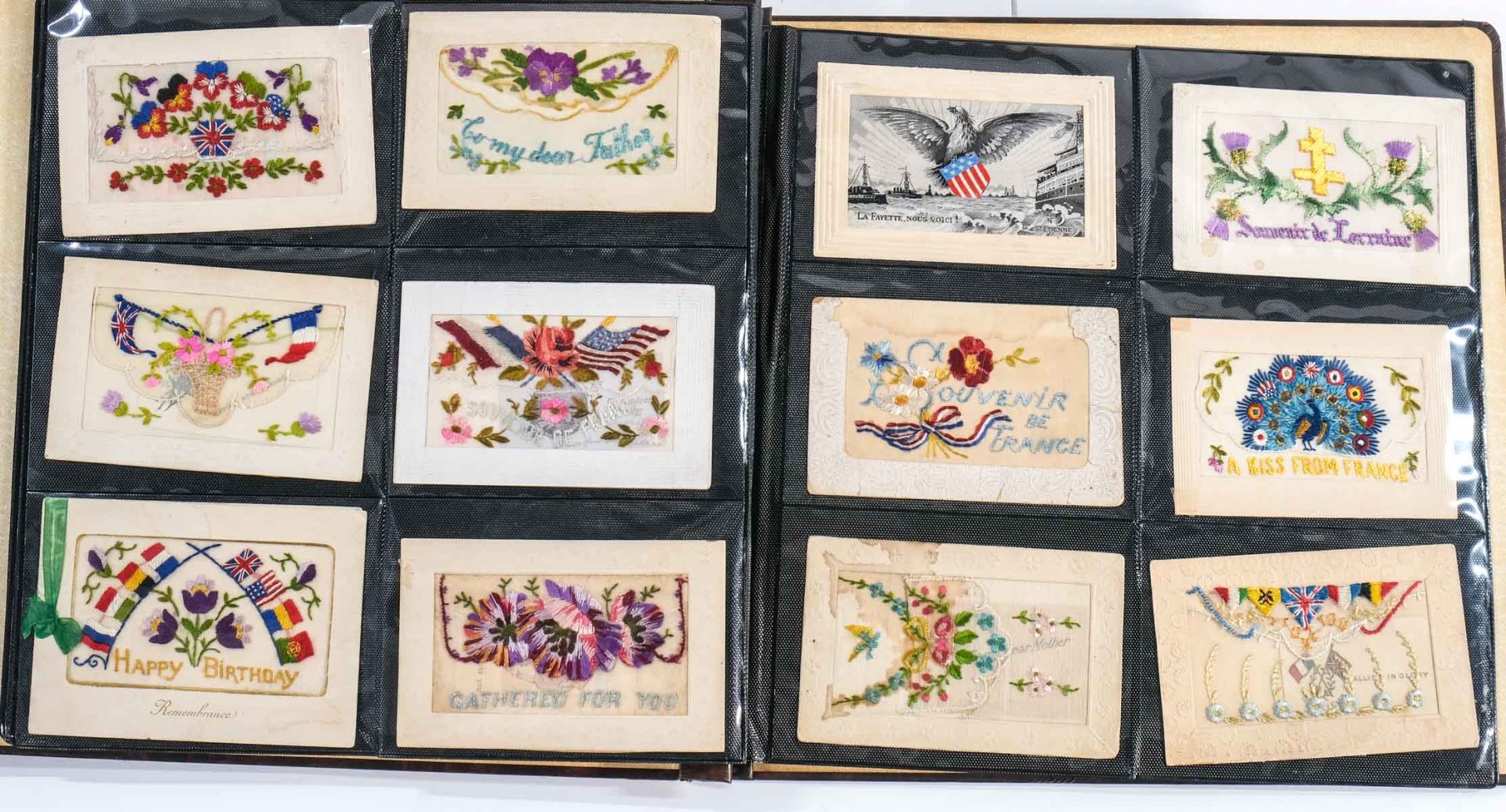 WWI era Silk Embroidered Postcards - Online Gun Auction