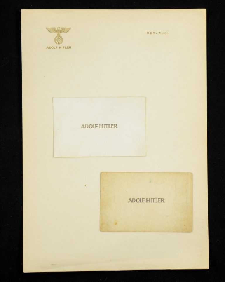 Adolf Hitler: Stationery, Calling Cards | Historical Documents Auction