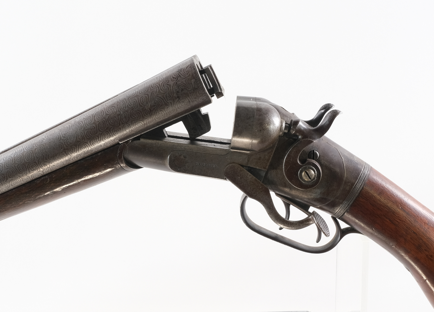 N.R. Davis & Co Damascus 12Ga SxS Hammer Shotgun - CT Firearms Auction