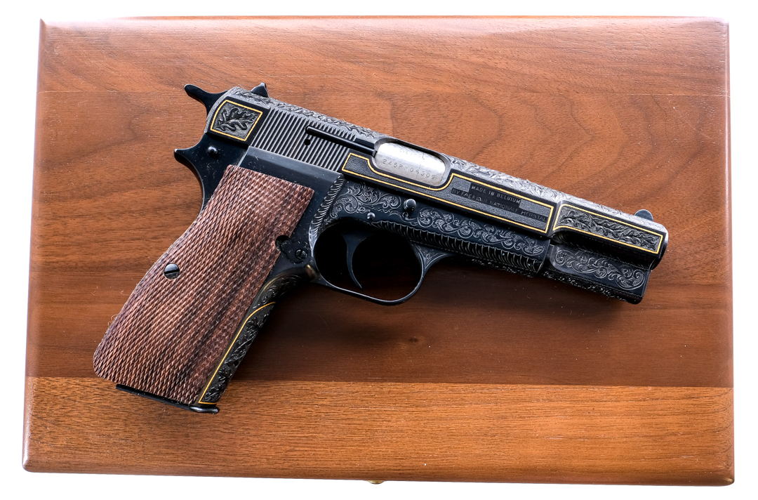 Browning Hi Power 9mm Engraved Semi Auto Pistol - CT Firearms Auction
