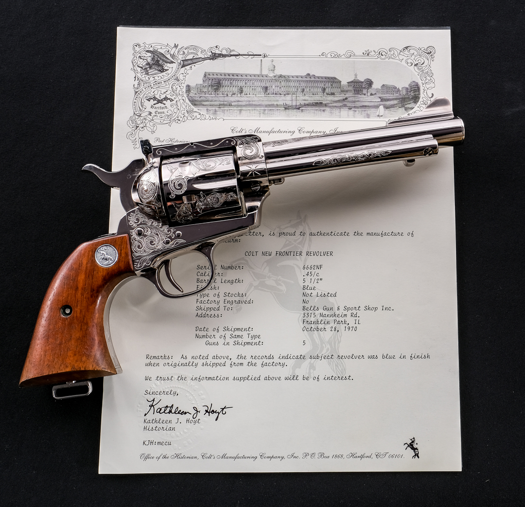 Engraved Colt New Frontier SAA .45 LC Revolver - CT Firearms Auction