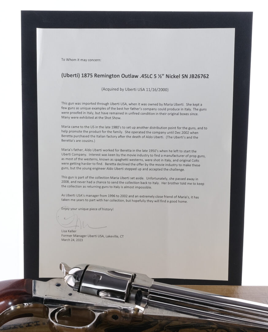 Uberti 1875 Army Outlaw .45 LC SA Revolver - CT Firearms Auction