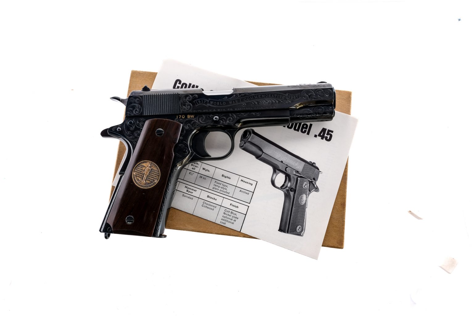 Colt 1911 WWI Commemorative Deluxe .45 Semi Pistol - CT Firearms Auction