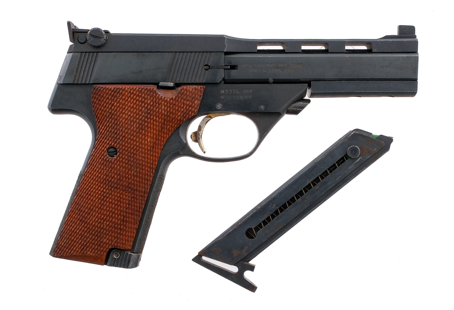 High Standard 107 Military .22 LR Semi-Auto Pistol - CT Firearms Auction