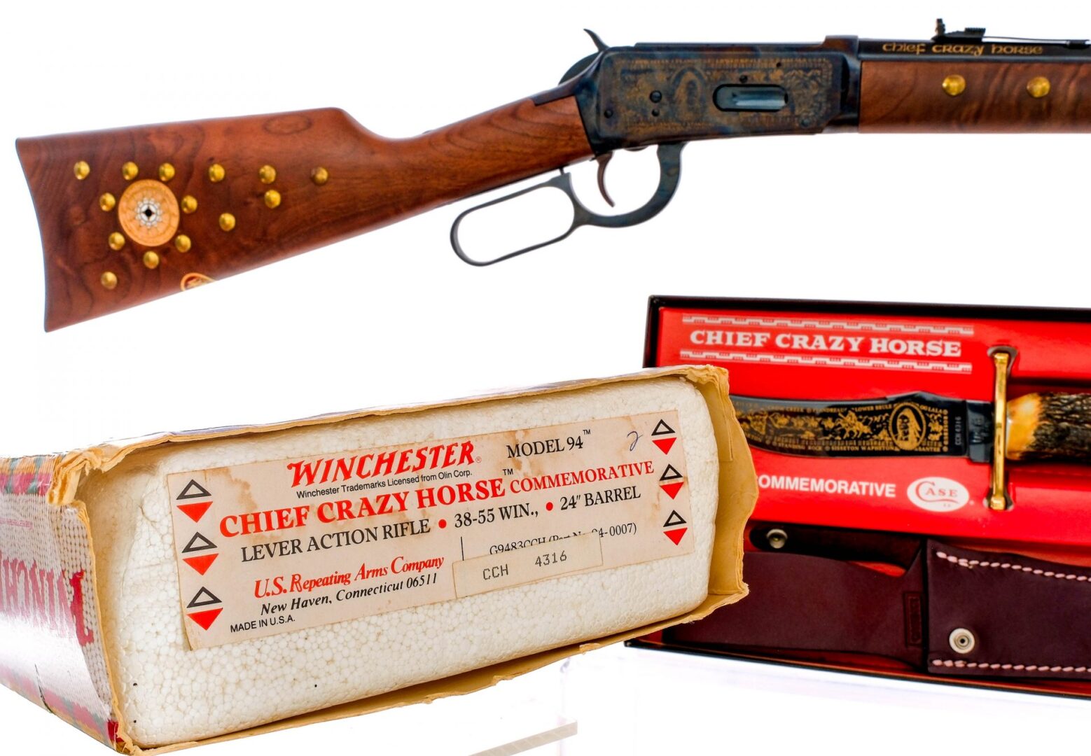 Winchester 94 Crazy Horse .38-55 Rifle W/ Knife - CT Firearms Auction